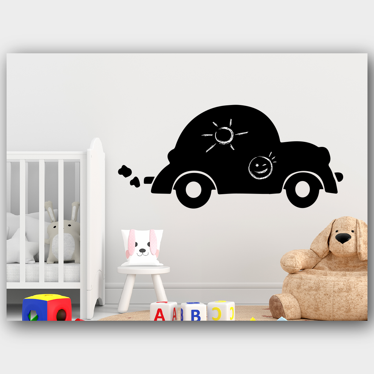 Mockup pizarron auto fondo gris | Copileidy